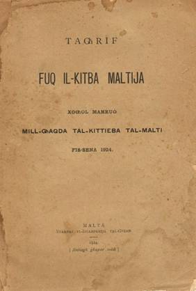 1924: Tagħrif fuq il-Kitba Maltija – L-Akkademja tal-Malti
